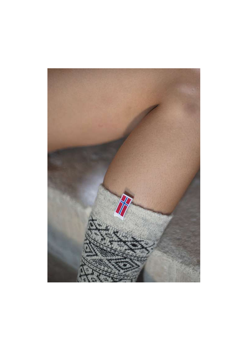 Scandinavian Knitted Socks with Traditional Patterns