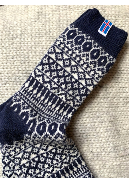 Scandinavian Knitted Socks with Traditional Patterns