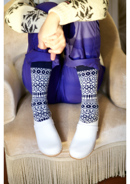 Scandinavian Knitted Socks with Traditional Patterns