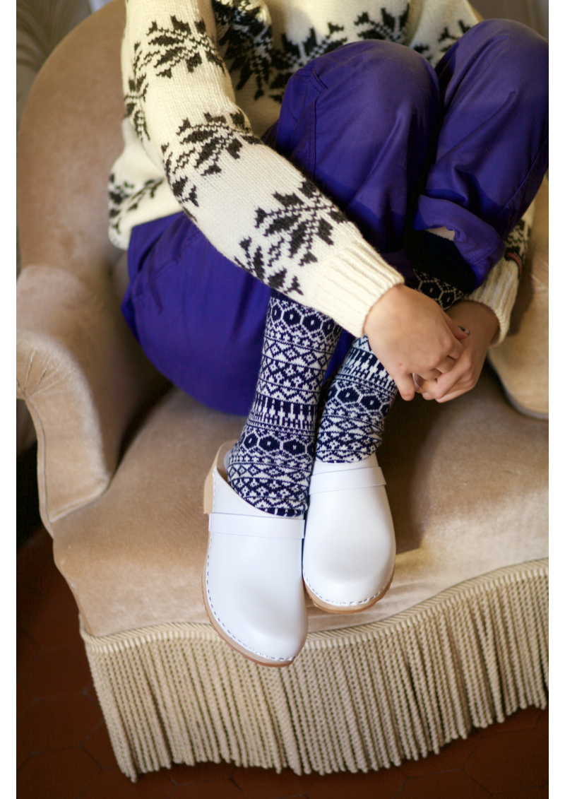 Scandinavian Knitted Socks with Traditional Patterns