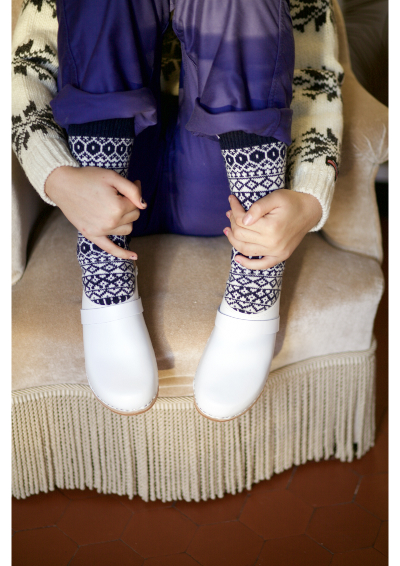 Scandinavian Knitted Socks with Traditional Patterns